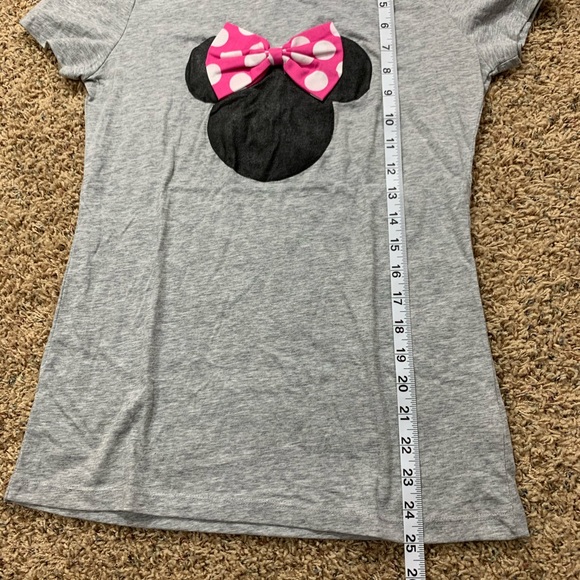 Tops | Grey Minnie Mouse Tshirt With Pink Bow | Poshmark